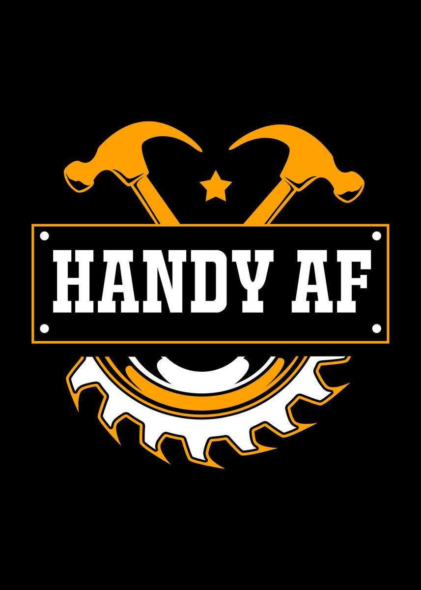 'Handy AF' Poster, picture, metal print, paint by FunnyGifts | Displate