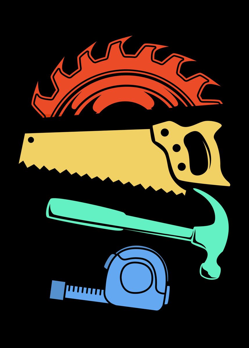 'Woodworking Carpenter' Poster, picture, metal print, paint by ...