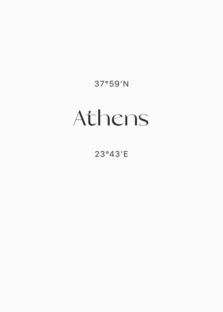 'Athens Coordinates' Poster by Visitify | Displate
