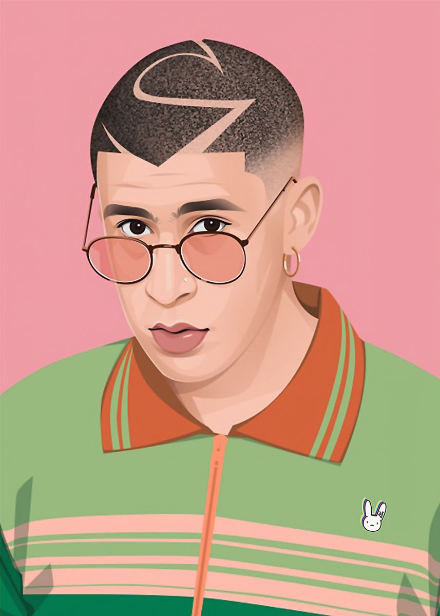 'Bad Bunny' Poster, picture, metal print, paint by A P | Displate