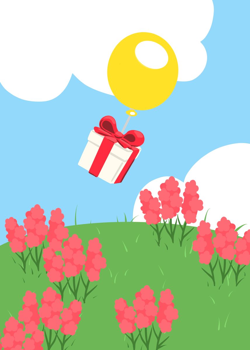 'Balloon AC' Poster, picture, metal print, paint by Sam | Displate