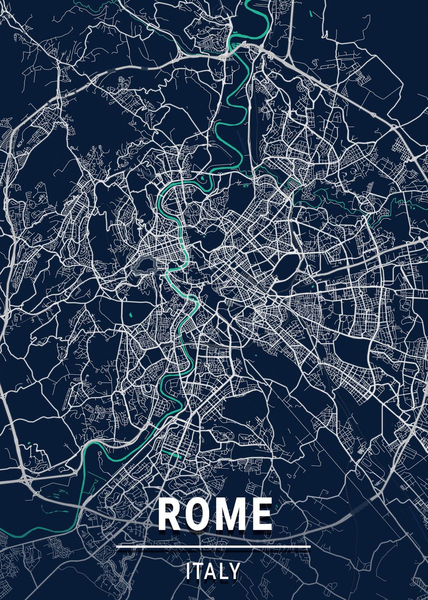 'Rome Map Italy' Poster by Max Ronn | Displate