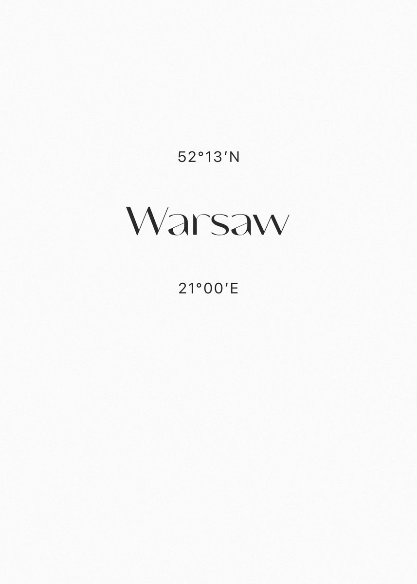 'Warsaw Coordinates' Poster, picture, metal print, paint by Visitify ...