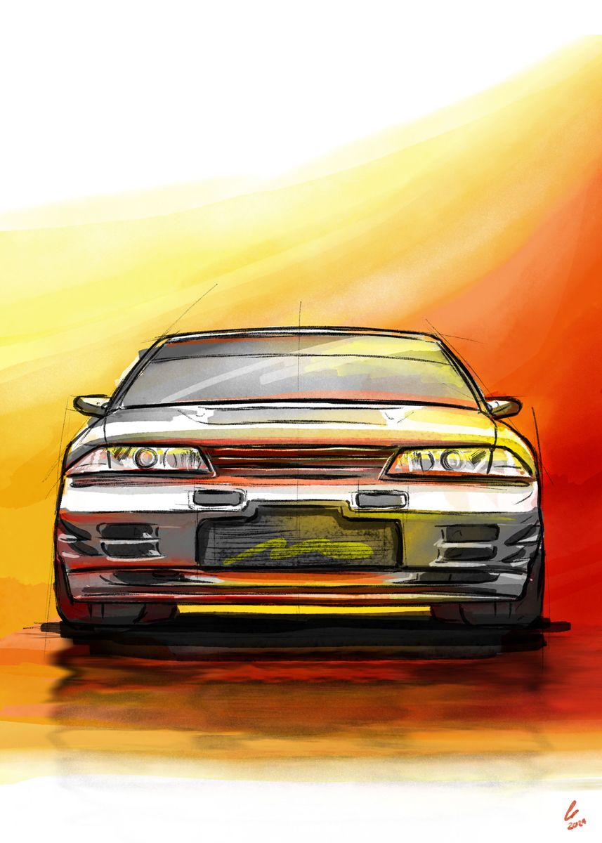 'Nissan Skyline R32 Gtr' Poster, picture, metal print, paint by Linda ...