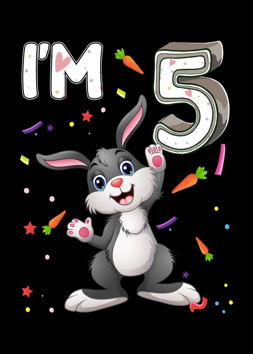 'Im 5' Poster, picture, metal print, paint by Neon Moon | Displate