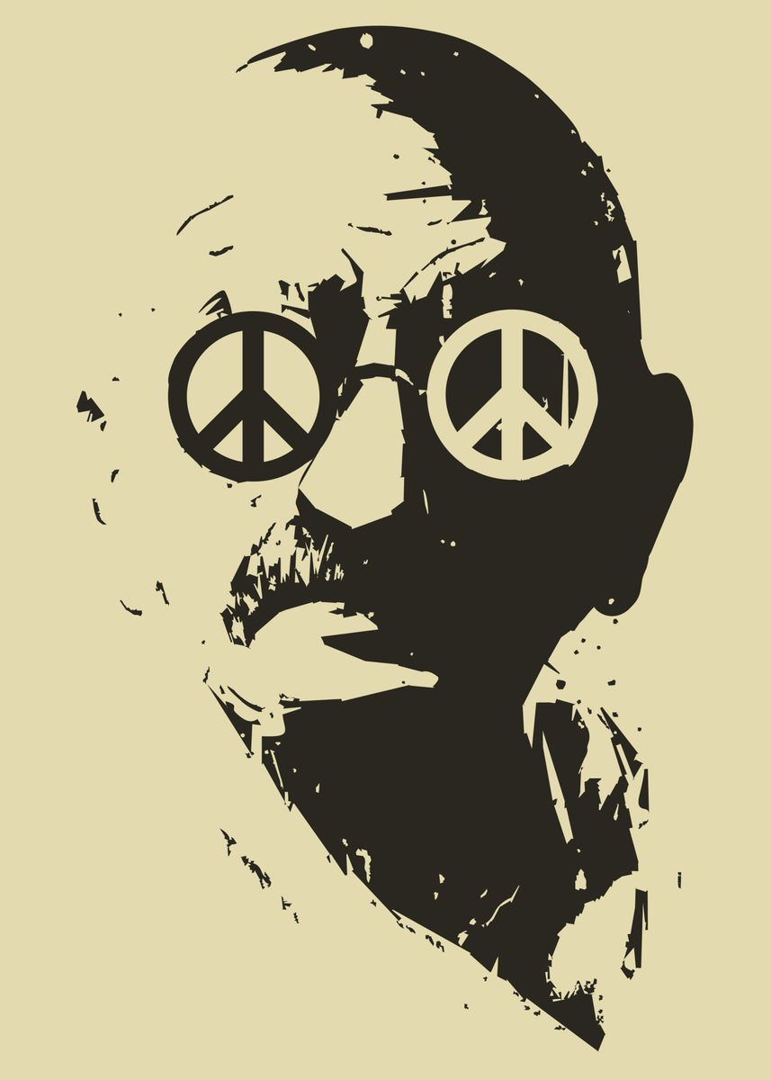 'SYMBOL OF PEACE GANDHI' Poster, picture, metal print, paint by ...