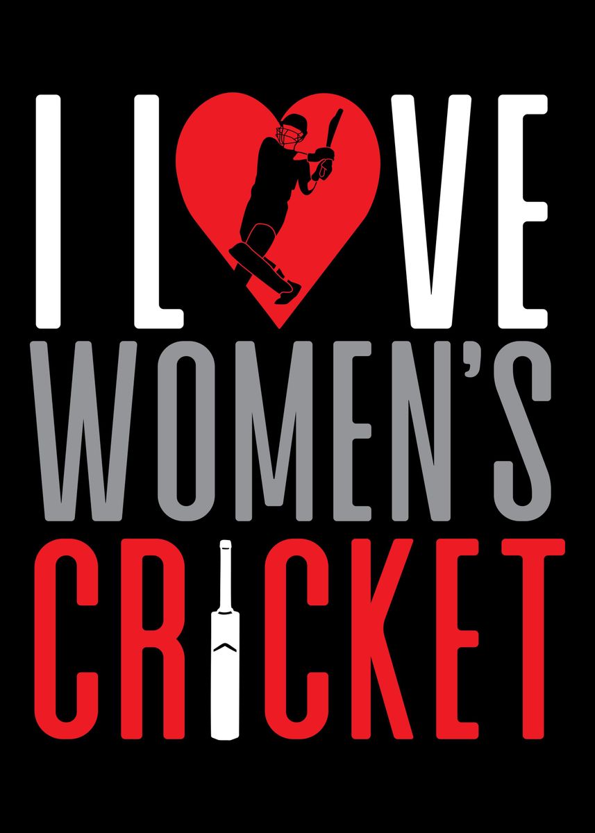 'Womens Cricket Player Spor' Poster, picture, metal print, paint by ...