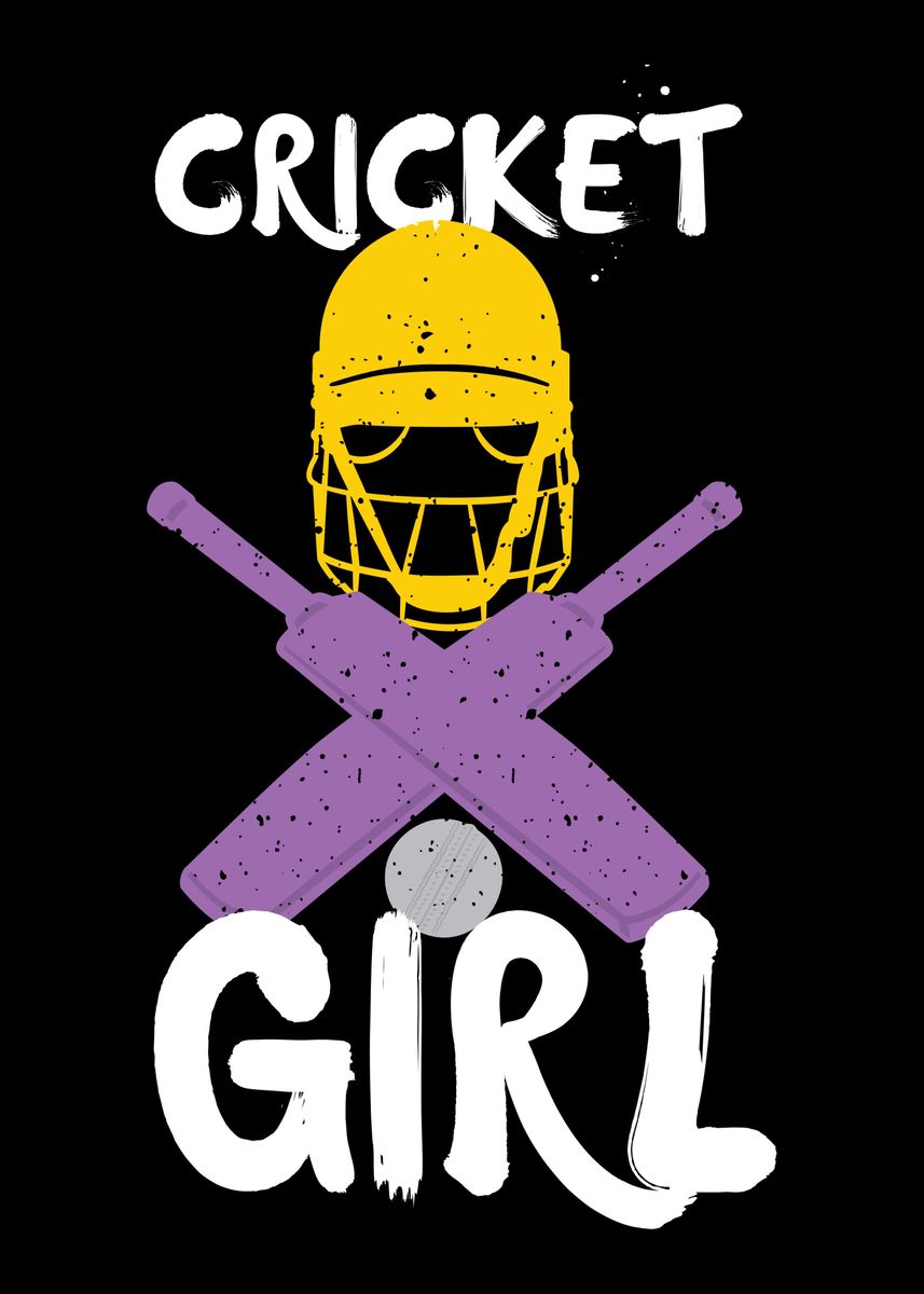 'Womens Cricket Player Spor' Poster, picture, metal print, paint by ...