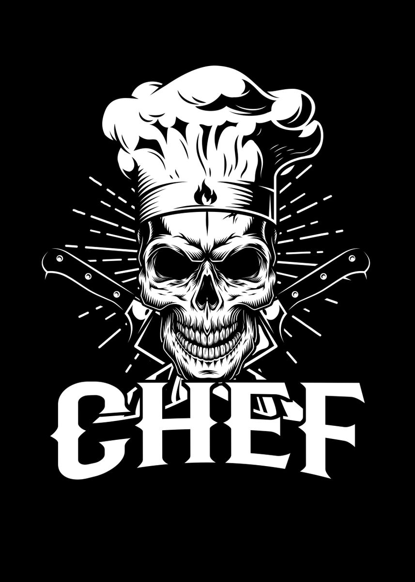 'Chef BBQ Kitchen Culinary' Poster, picture, metal print, paint by ...