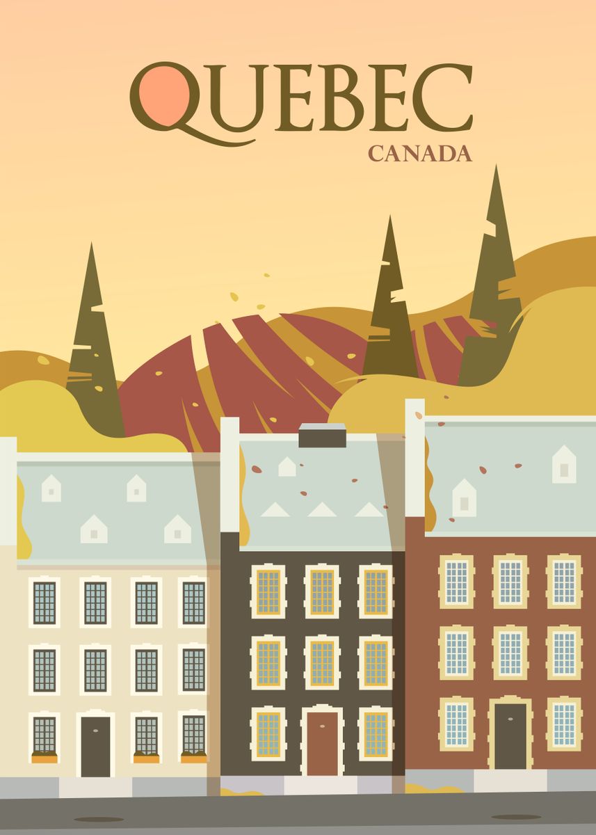 'Canada Quebec Travel' Poster by Metal Art | Displate