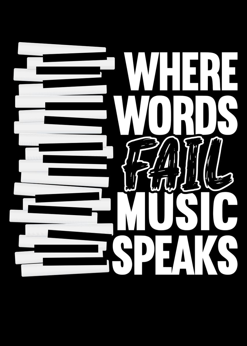 'Music Speaks' Poster, picture, metal print, paint by NAO | Displate