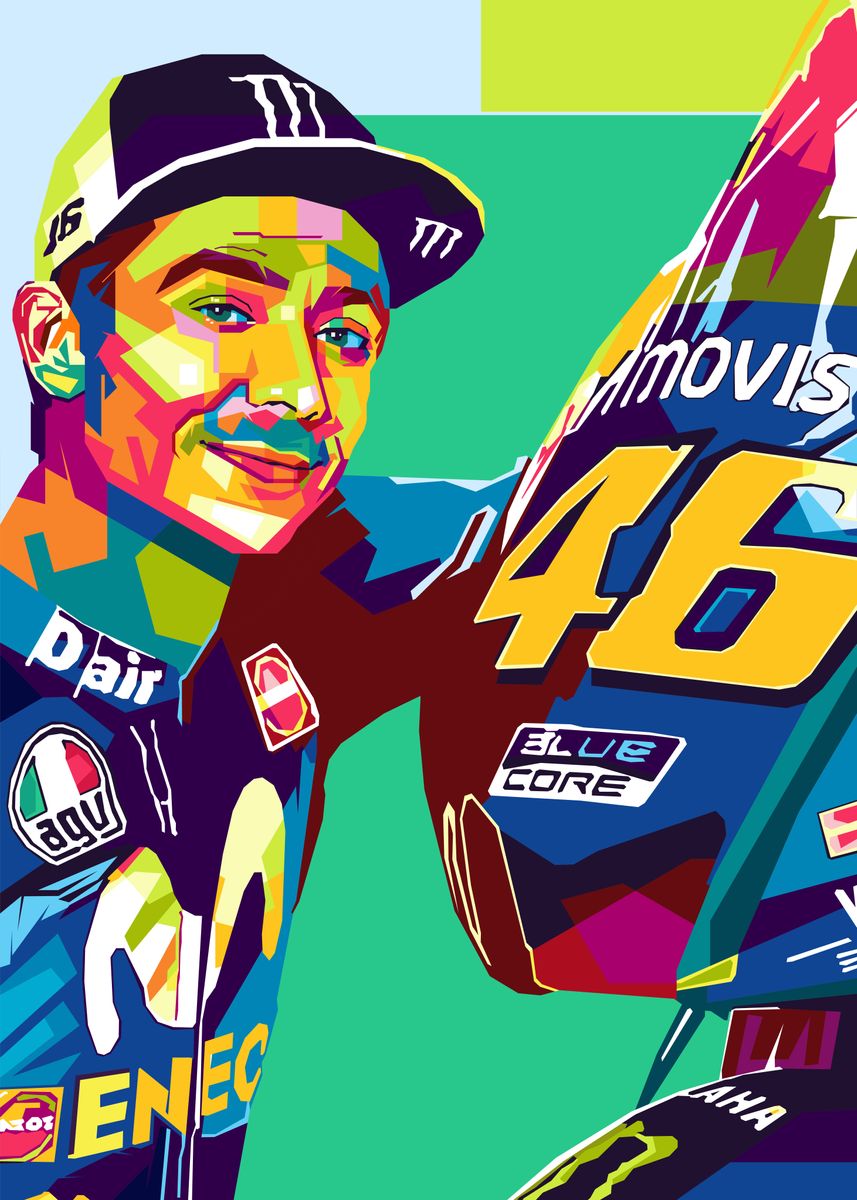 'valentino rossi' Poster by Aminuddin amex | Displate
