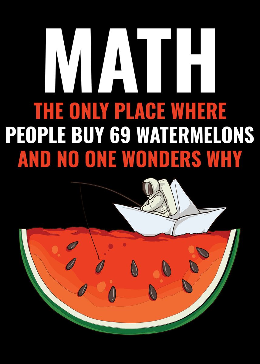 'Math Watermelons' Poster by CatRobot | Displate