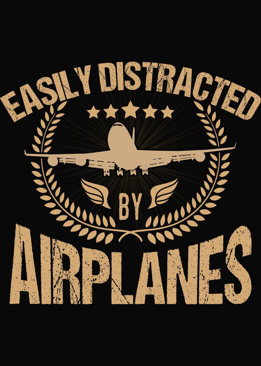 'Airplane Pilot Flying' Poster, picture, metal print, paint by ...