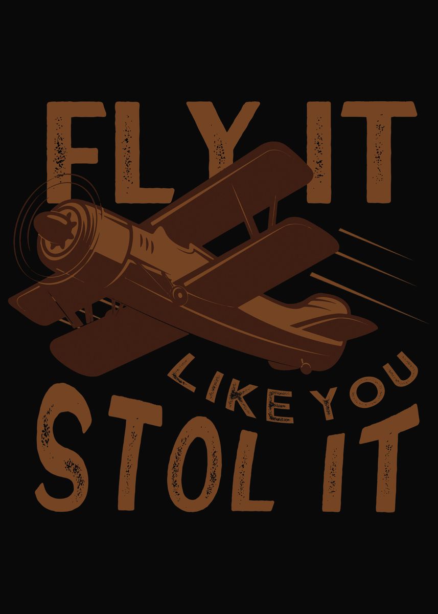 'Airplane Pilot Flying' Poster, picture, metal print, paint by ...