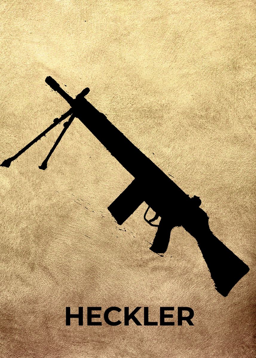 'GUN HECKLER' Poster, picture, metal print, paint by Rijis Art | Displate
