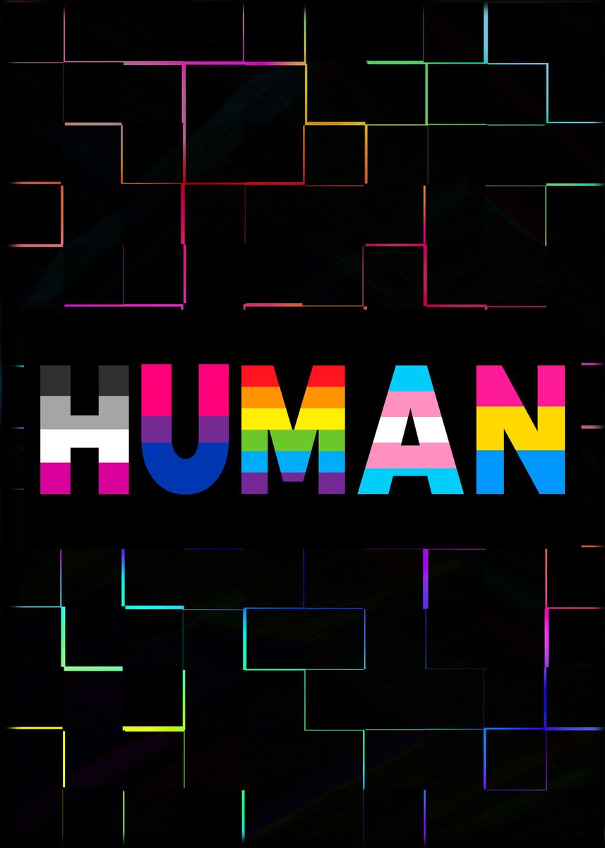 'Human' Poster, picture, metal print, paint by Rhiannon Massaro | Displate