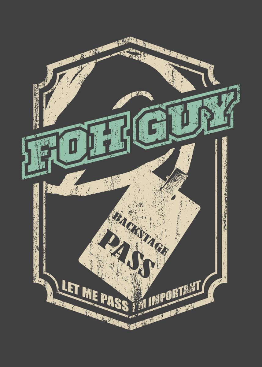 'SOUND GUY FOH Sound' Poster, picture, metal print, paint by CrownMerch ...