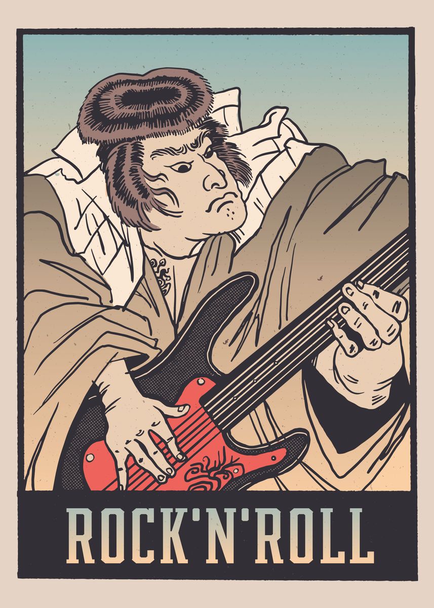 'Ukiyo Japan rock and Roll' Poster, picture, metal print, paint by ...
