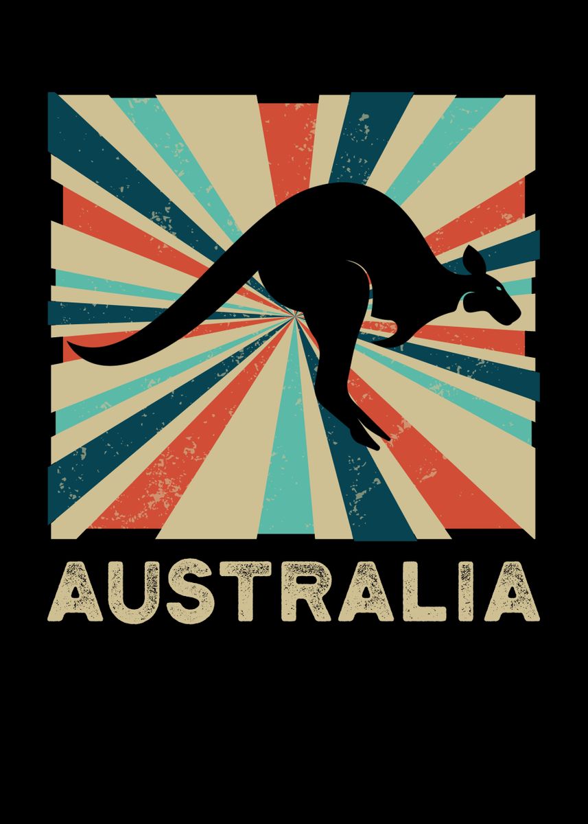 'Australia Kangaroo' Poster, picture, metal print, paint by schmugo ...