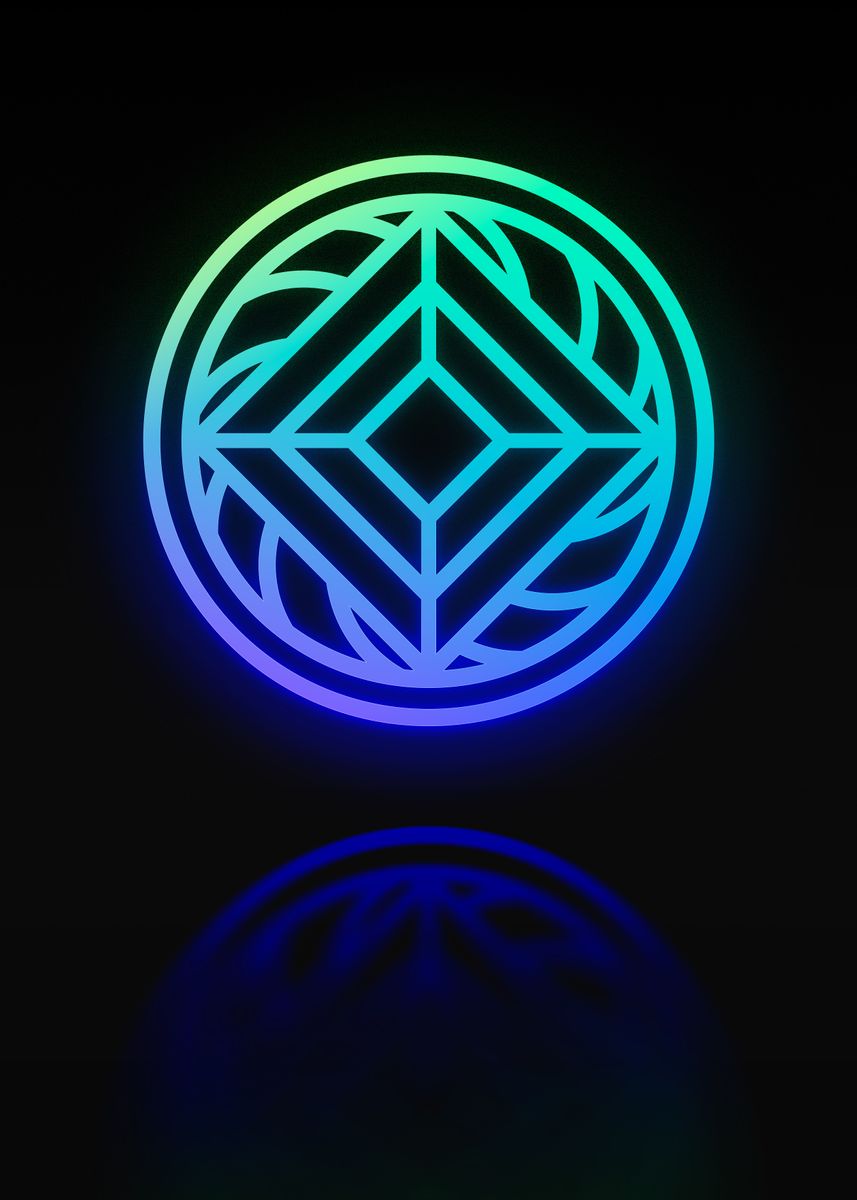 'Neon Geometric Glyph Sign' Poster by Holy Rock Design | Displate