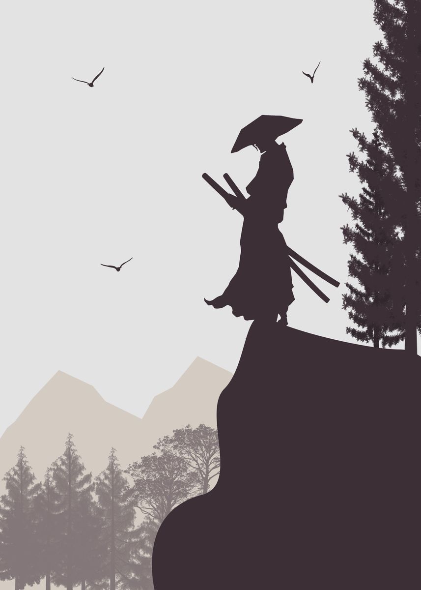 'Samurai A Shadow' Poster by Theng Id | Displate