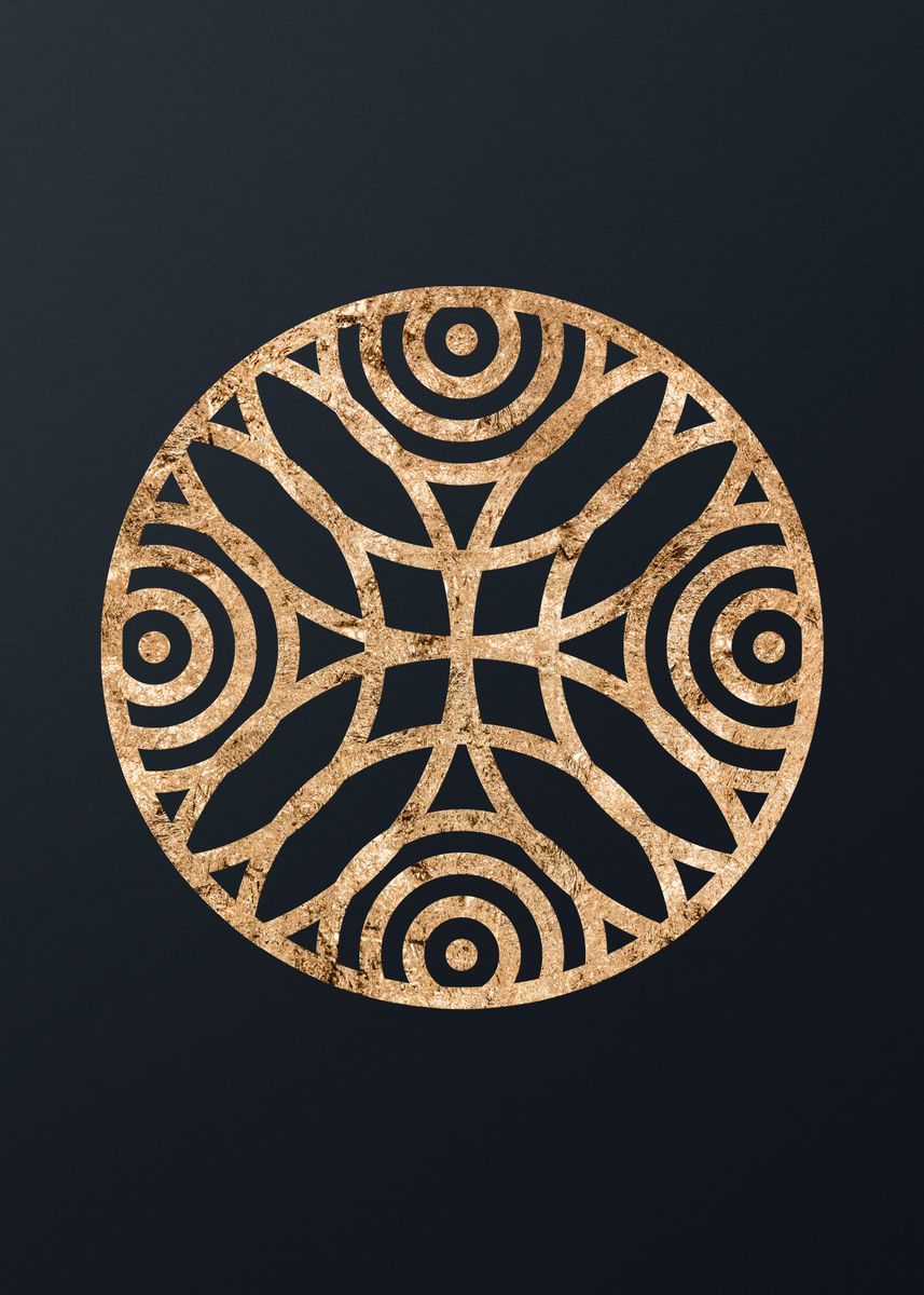 'Gold Geometric Glyph Sign' Poster, picture, metal print, paint by Holy ...