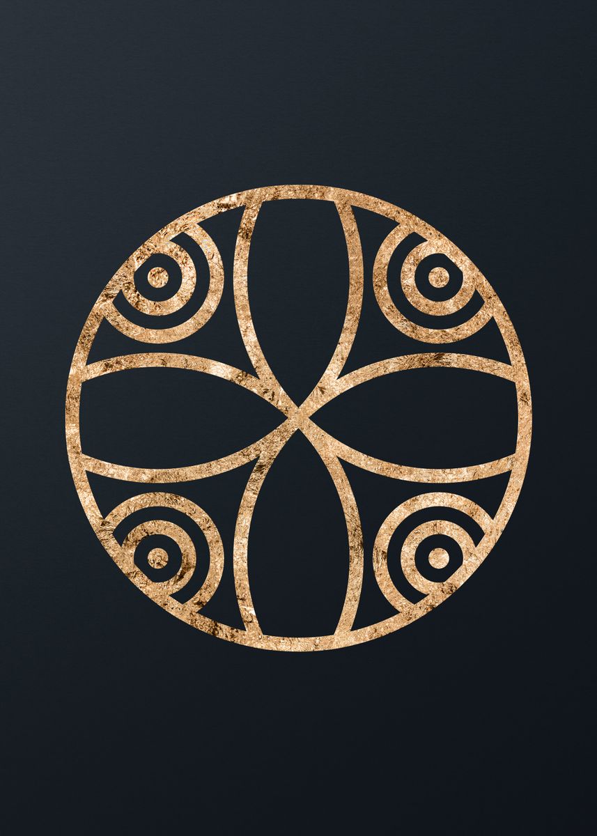 'Gold Geometric Glyph' Poster by Holy Rock Design | Displate