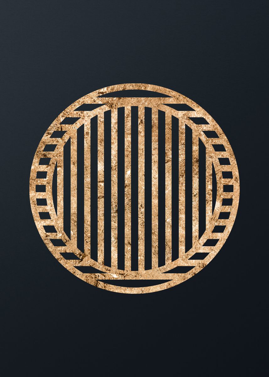 'Gold Geometric Glyph Sign' Poster, picture, metal print, paint by Holy ...