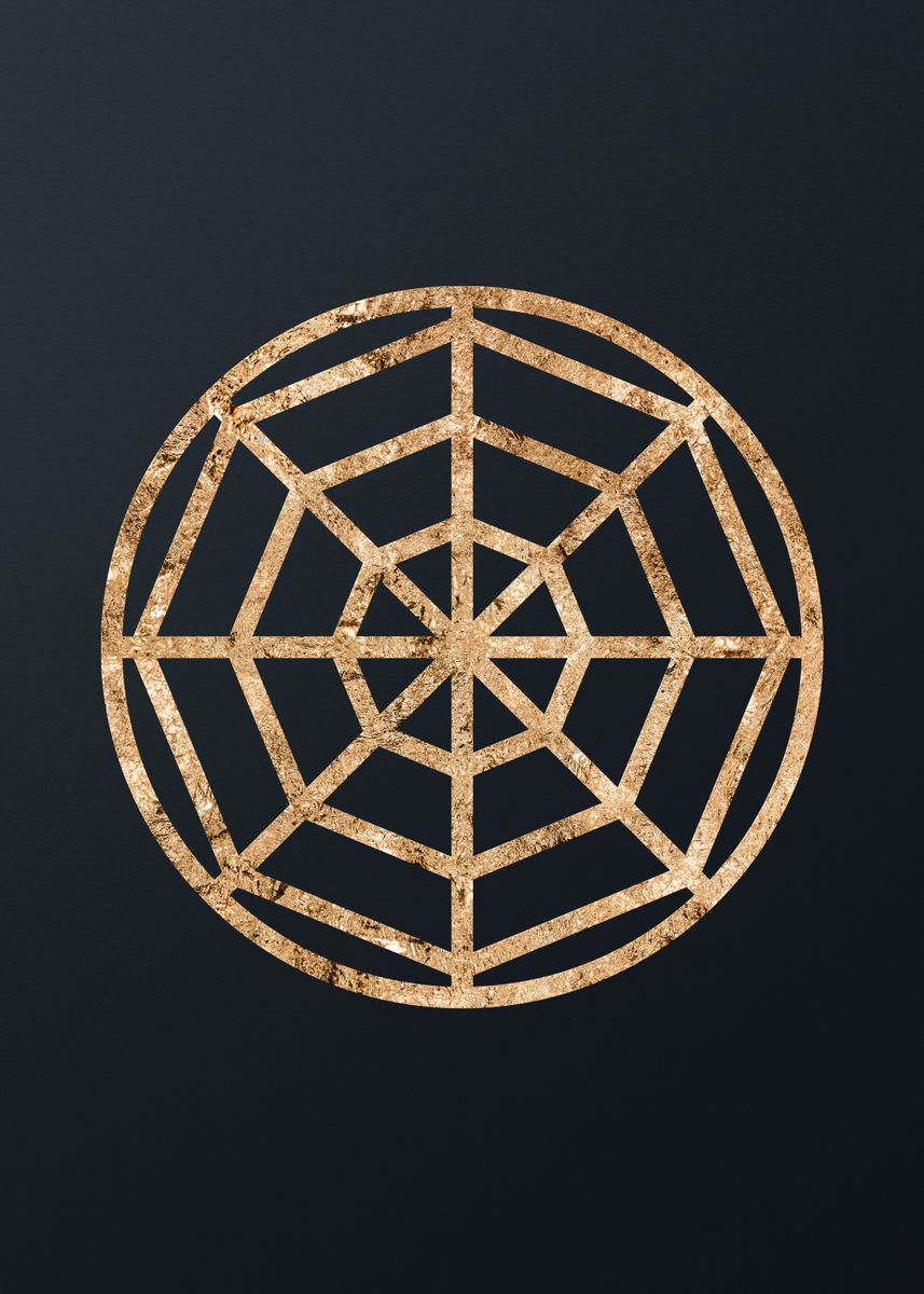 'Gold Geometric Glyph Sign' Poster, picture, metal print, paint by Holy ...