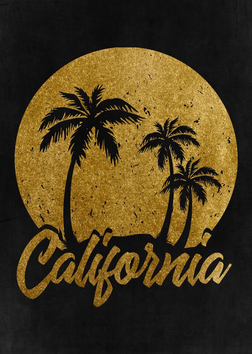 'California Palm Trees' Poster by John Marinakis | Displate