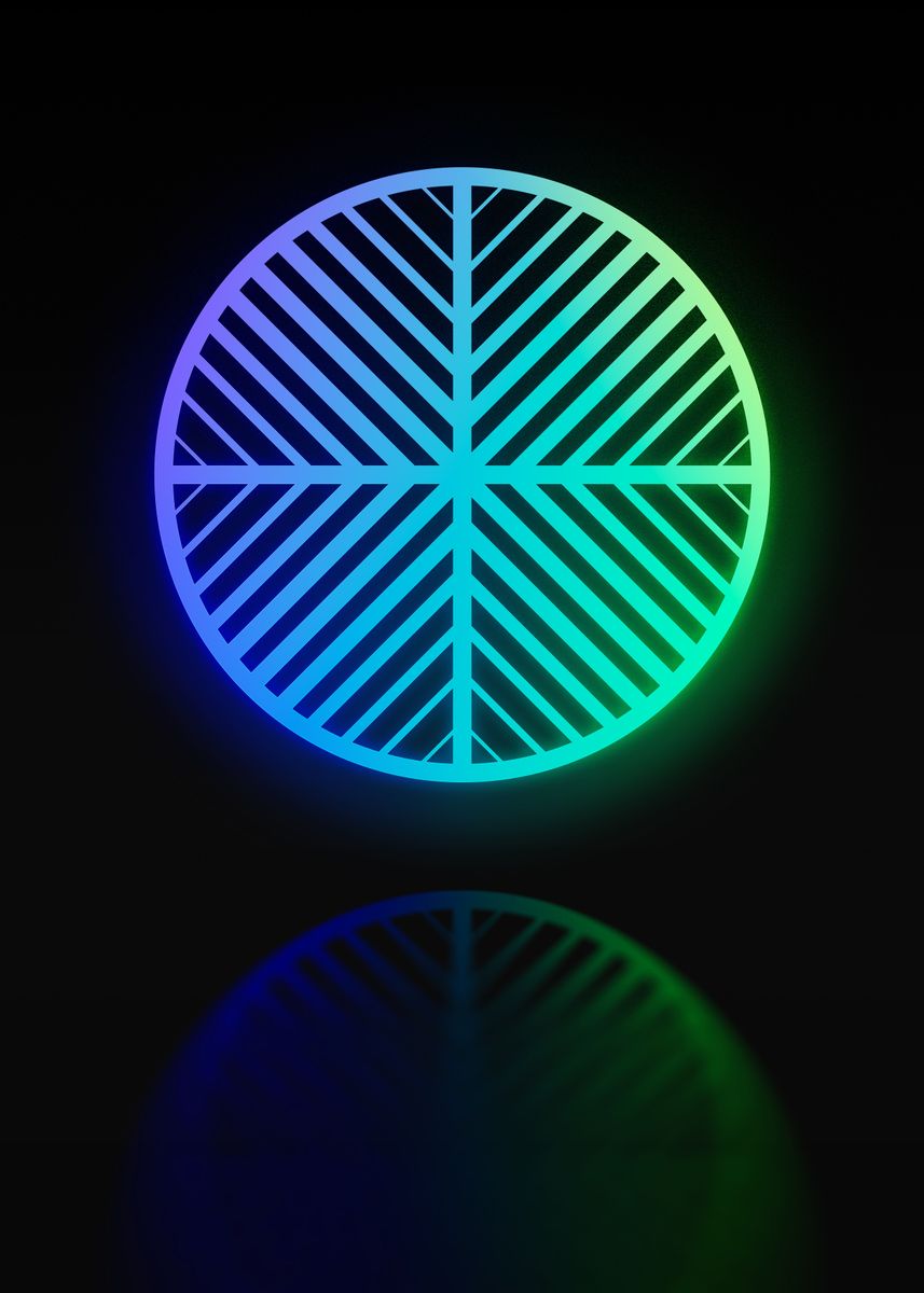 'Neon Geometric Glyph Sign' Poster by Holy Rock Design | Displate