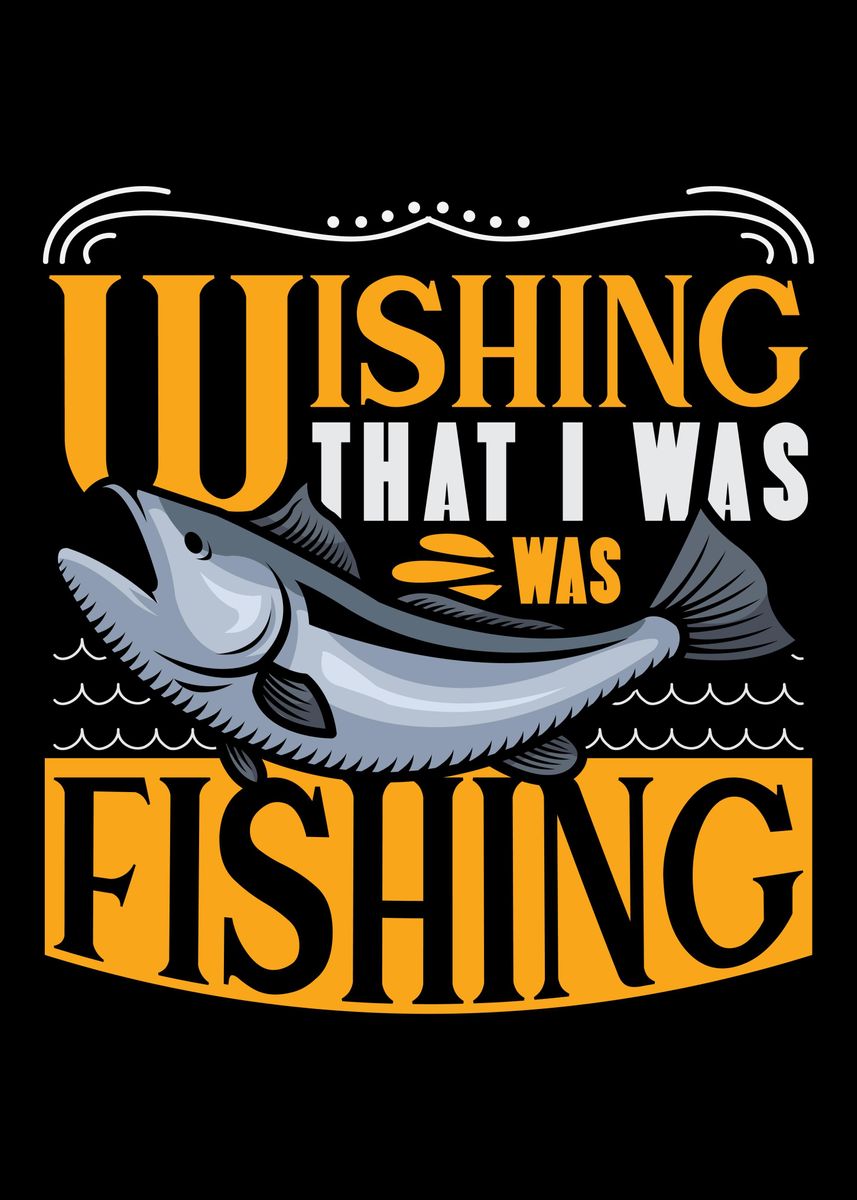 'Angler Fisherman Fish' Poster, picture, metal print, paint by ...