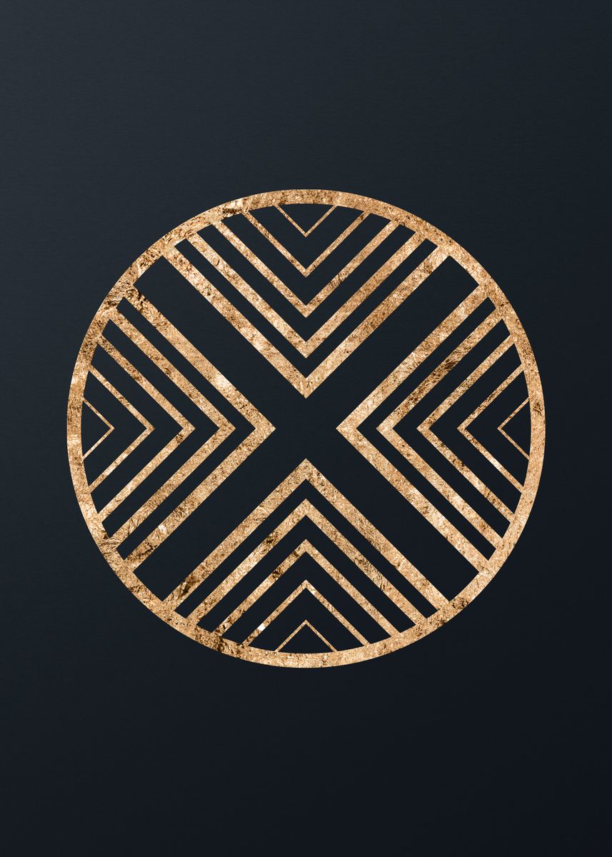 'Gold Geometric Glyph Sign' Poster, picture, metal print, paint by Holy ...