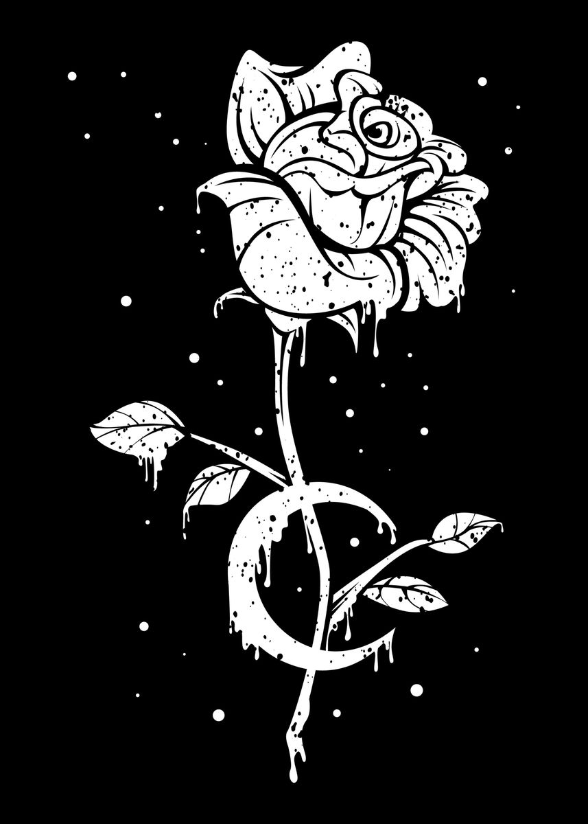 'Occult Moon Rose Witch' Poster, picture, metal print, paint by ...