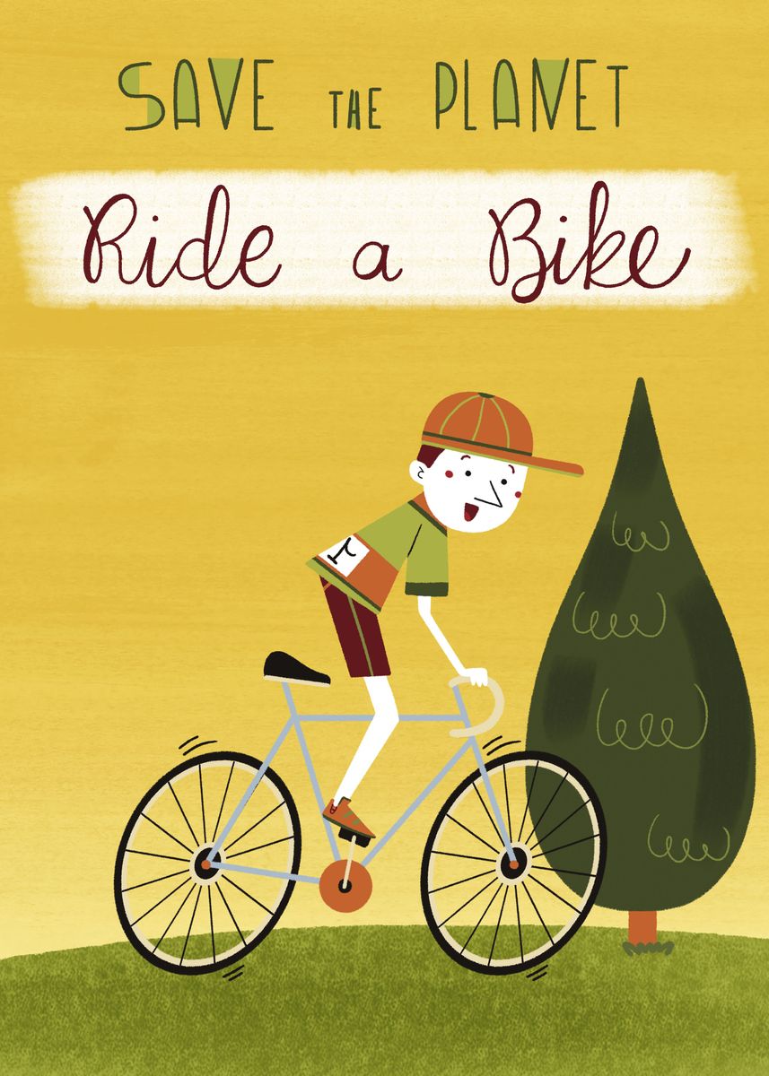 'Ride a bike' Poster, picture, metal print, paint by Angela Sbandelli ...