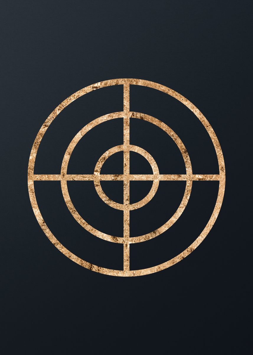 'Gold Geometric Glyph Sign' Poster by Holy Rock Design | Displate