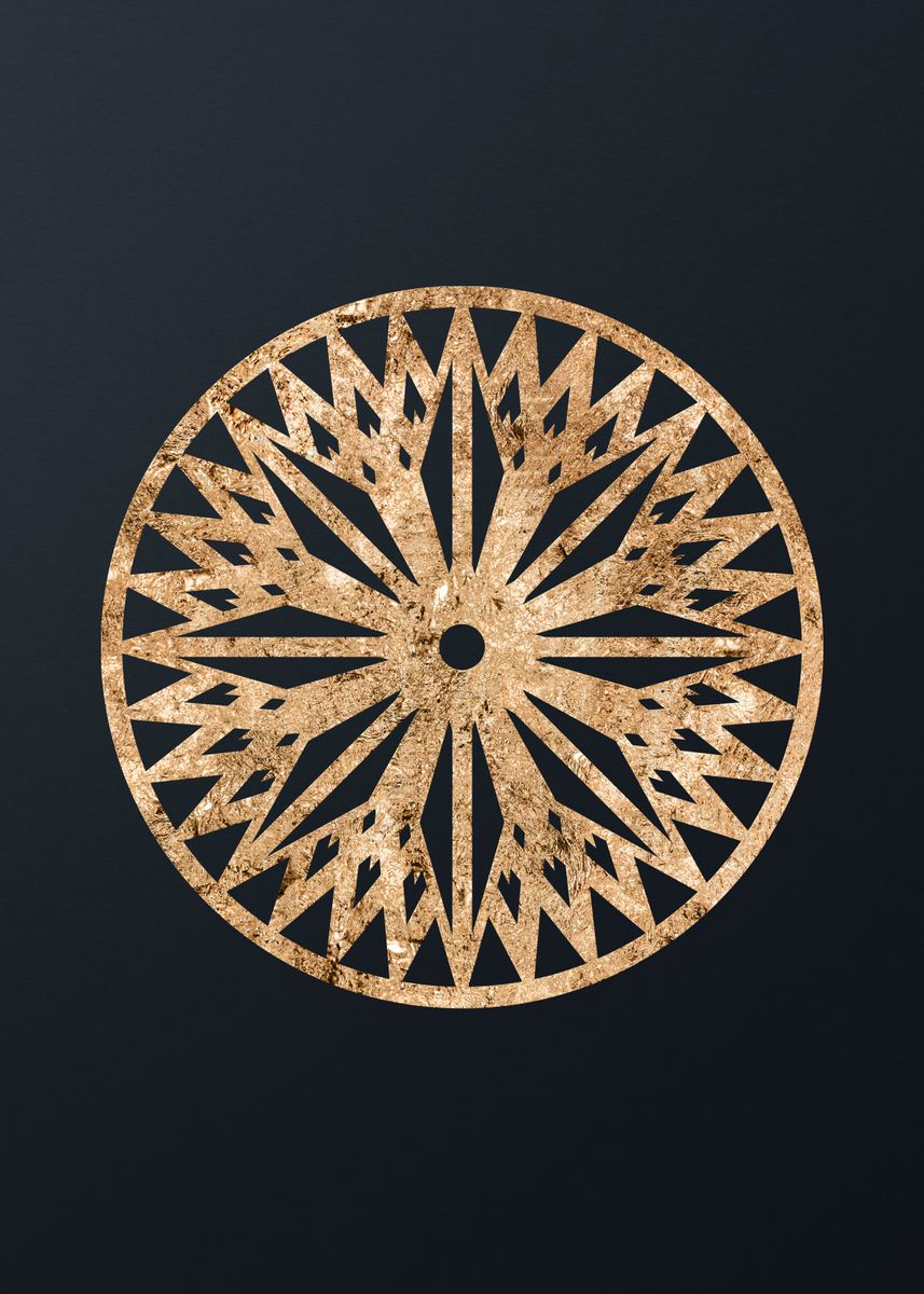 'Gold Geometric Glyph Sign' Poster by Holy Rock Design | Displate