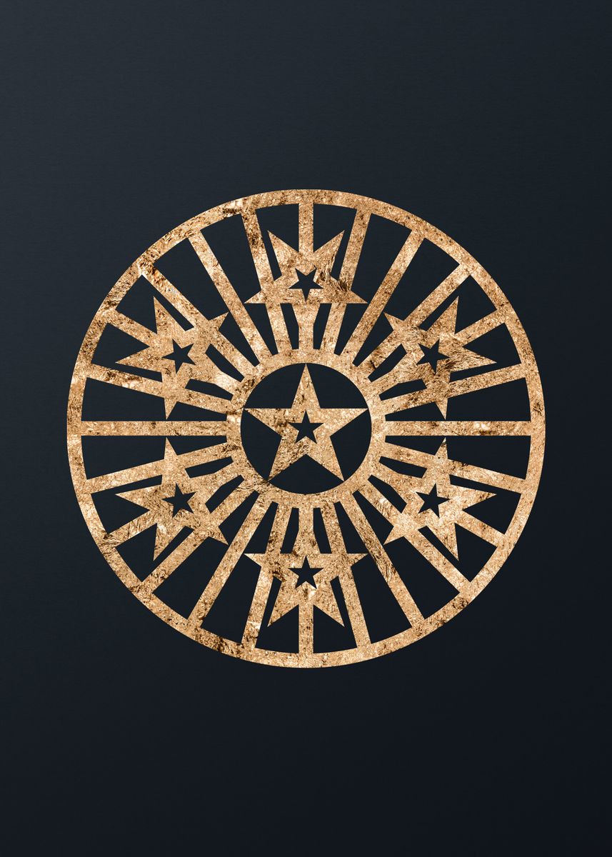 'Gold Geometric Glyph Sign' Poster by Holy Rock Design | Displate