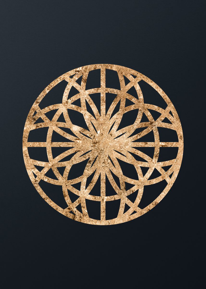 'Gold Geometric Glyph Sign' Poster, picture, metal print, paint by Holy ...