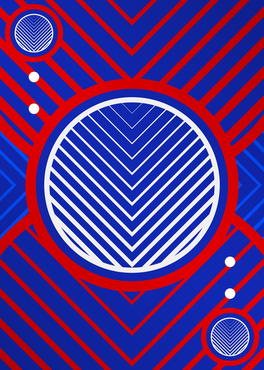 'Red White and Blue Glyph' Poster by Holy Rock Design | Displate