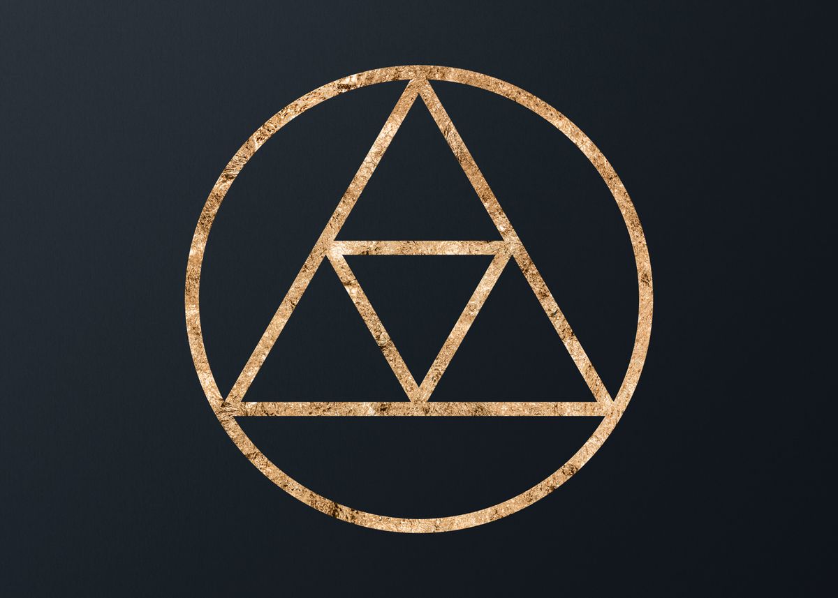 'Gold Geometric Glyph Sign' Poster by Holy Rock Design | Displate