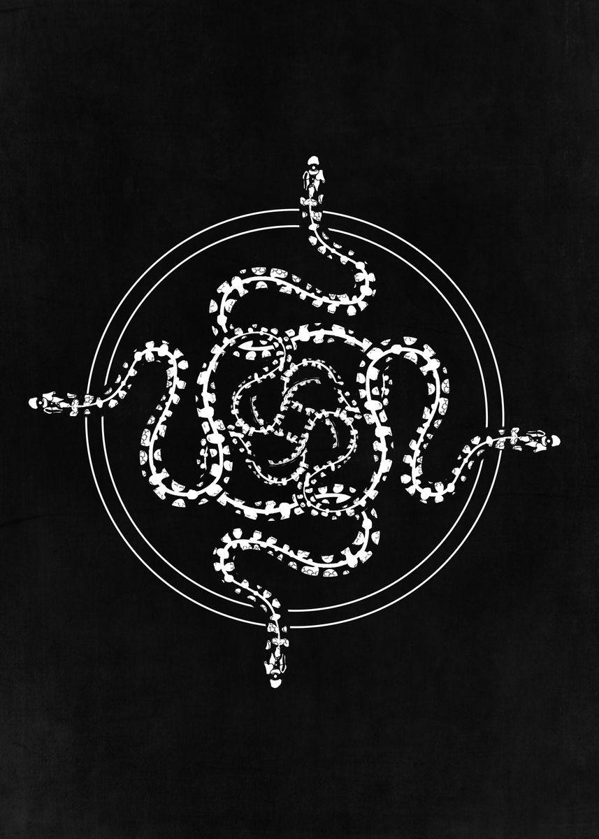 'Geometric Snakes Circle' Poster, picture, metal print, paint by John ...