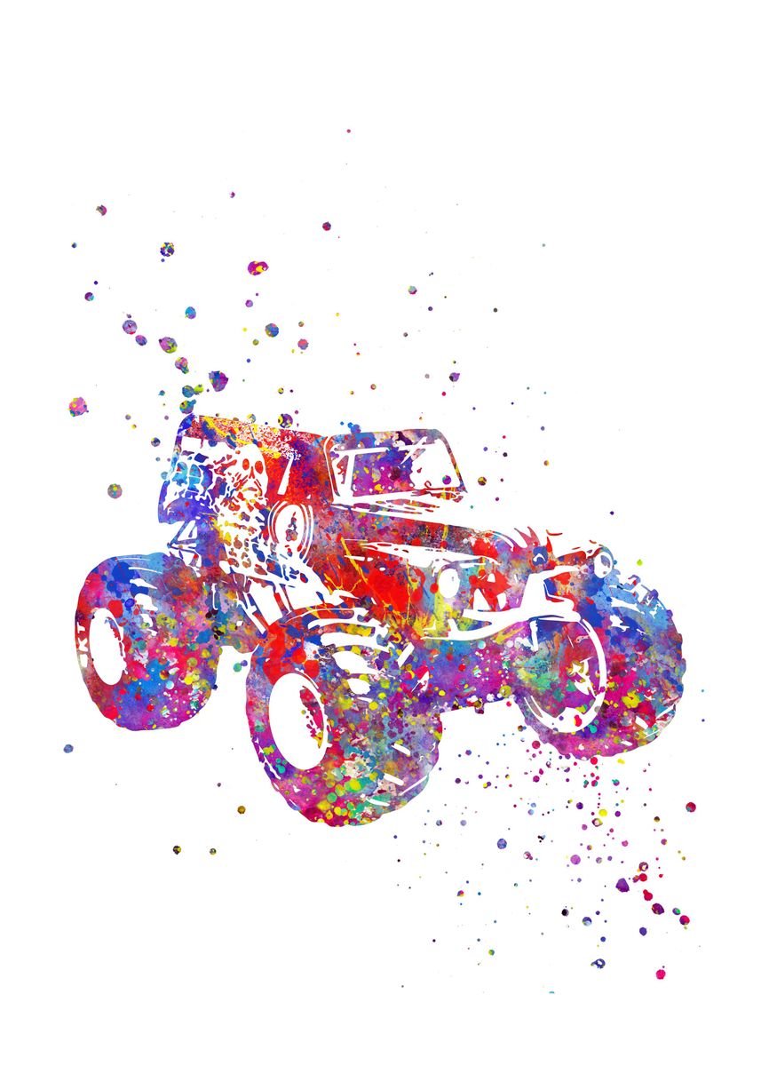'Monster truck ' Poster, picture, metal print, paint by RosaliasArt ...