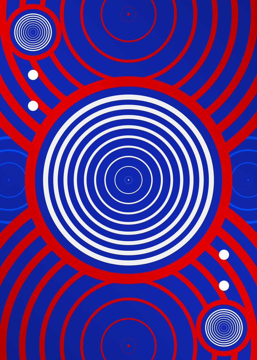 'Red White and Blue Glyph' Poster, picture, metal print, paint by Holy ...