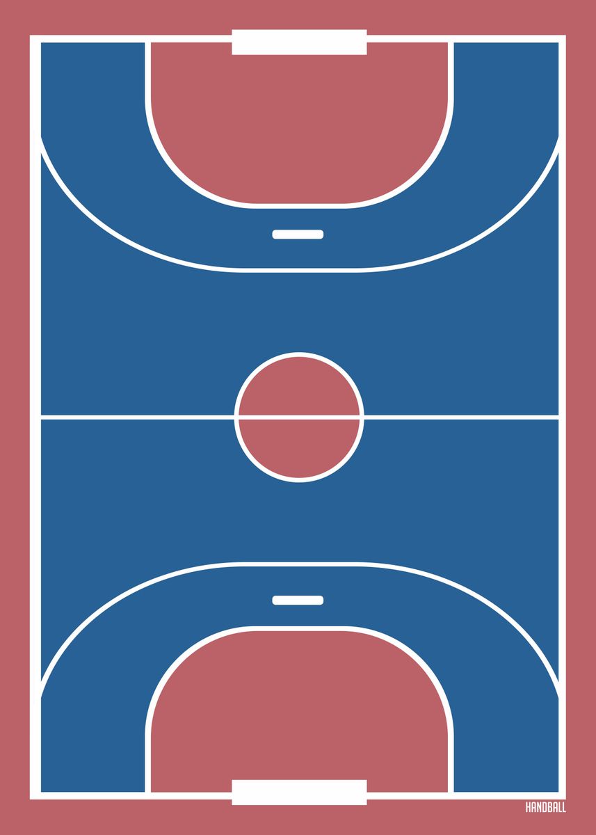 'Handball Court Wall Poster' Poster, picture, metal print, paint by ...