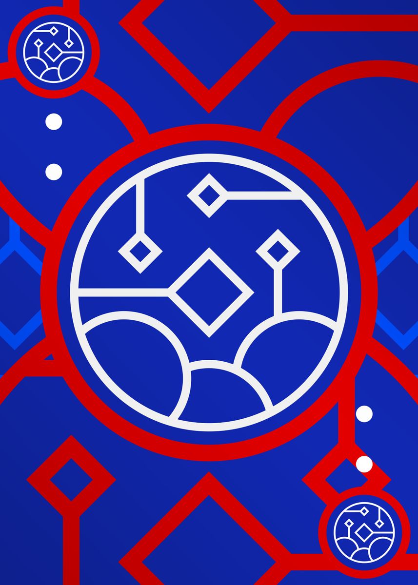 'Red White and Blue Glyph' Poster by Holy Rock Design | Displate
