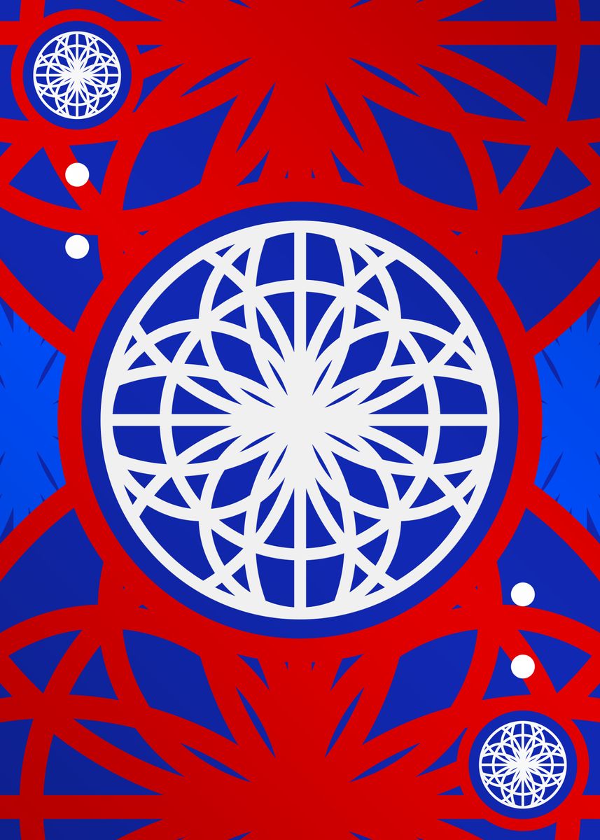 'Red White and Blue Glyph' Poster by Holy Rock Design | Displate