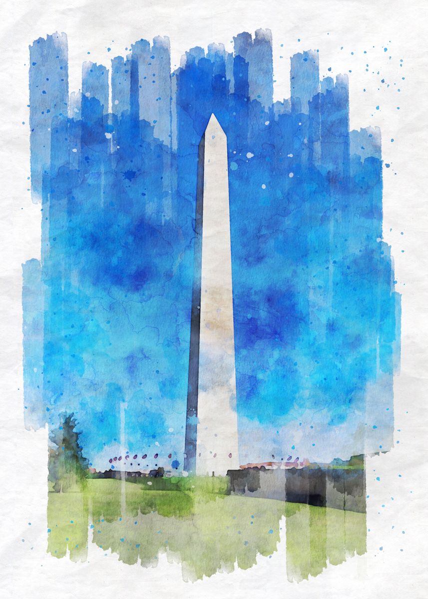 'Washington Monument' Poster, picture, metal print, paint by Kardus ...