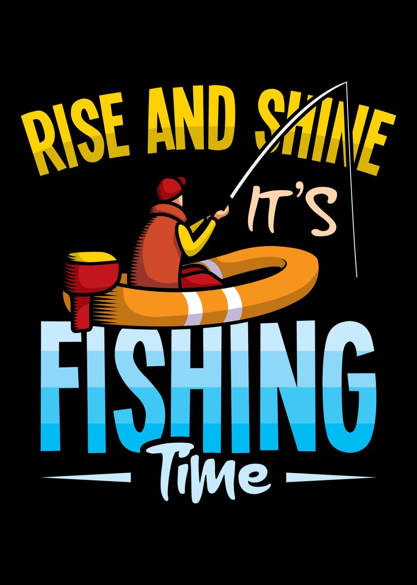 'Angler Fisherman Fish' Poster, picture, metal print, paint by ...